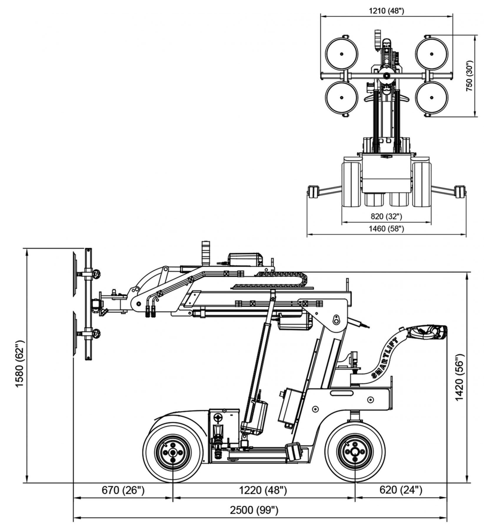 Carro motorizado para la instalación de vidrio SL409 HLE RT - Satecris